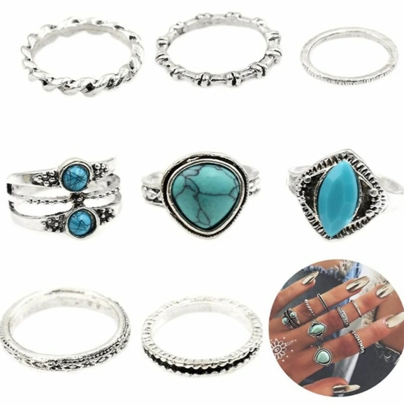 Fashion Jewelry | Jewelry | Lot 4 8pc Bohemian Antique Style Turquoise ...